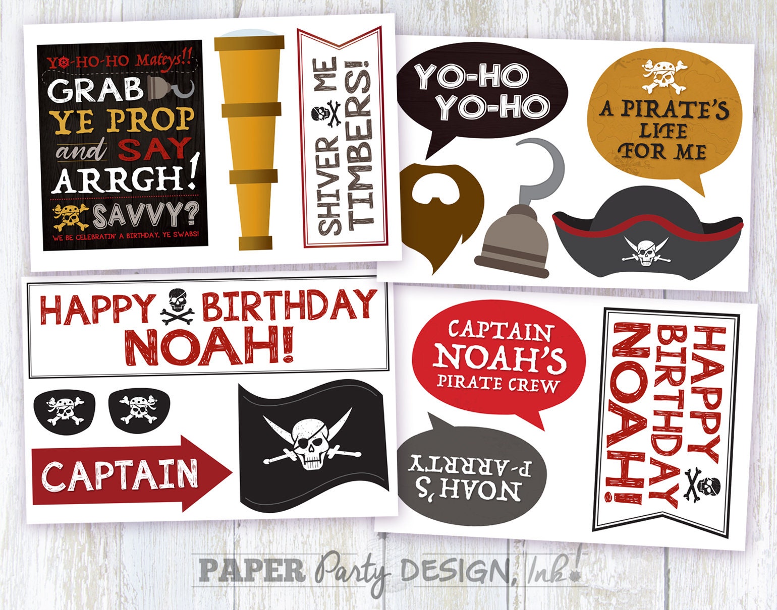 Digital Pirate Photo Prop Set Pirate Photo Props Printables | Etsy