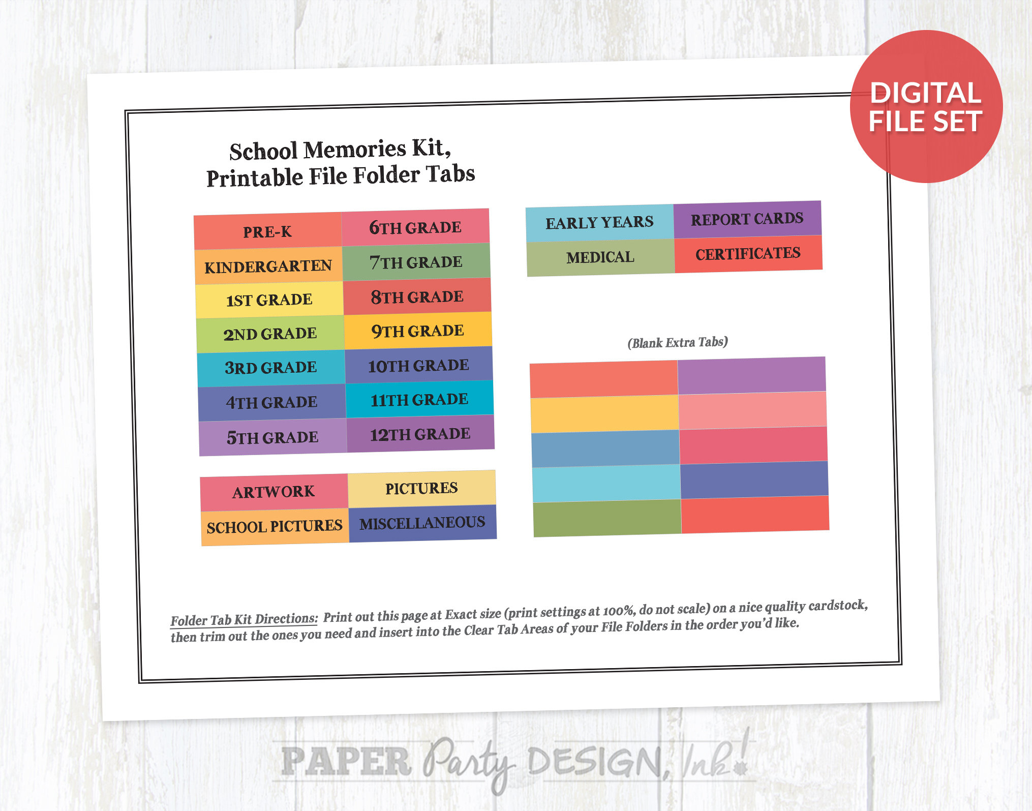 Set of 7 Names Personalized School Memory Box Printable Kits - Etsy