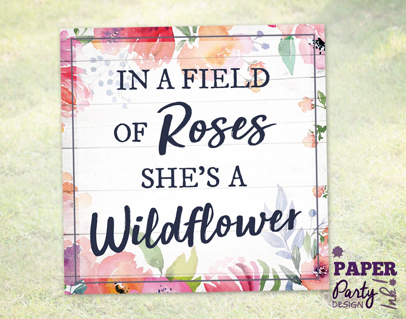 Wildflower Wall Art Printable Sign 12 X 12 in a - Etsy