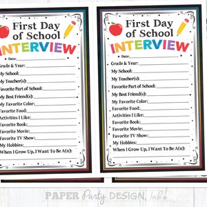 Printable Generic Interview Sheets for the School Memory Box Kit, DIY ...