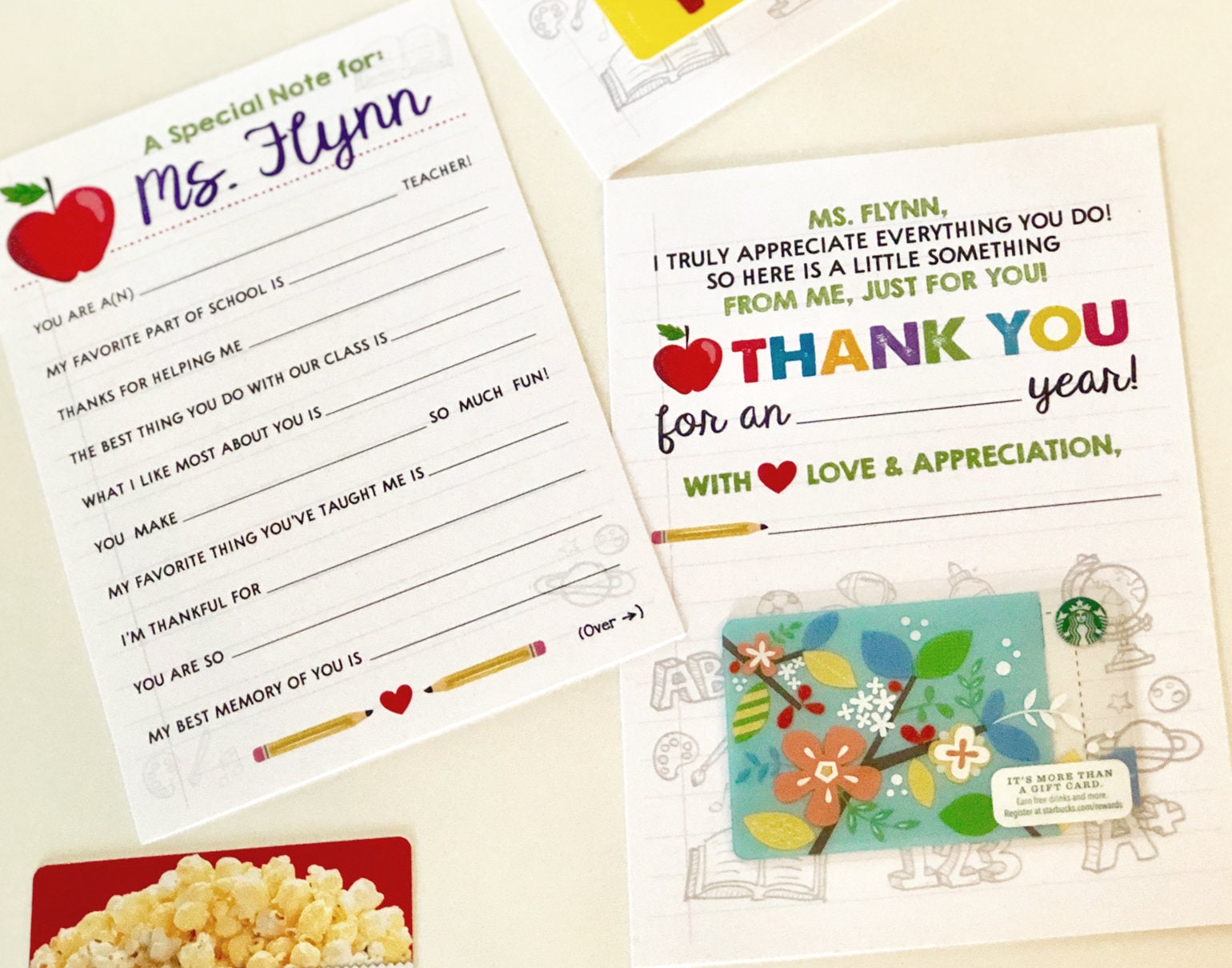 Teacher Appreciation Thank You Note Teacher Appreciation - Etsy