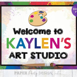 Printable Art Party Welcome Sign, 8" X 10" Paint Party Art Studio Sign ...