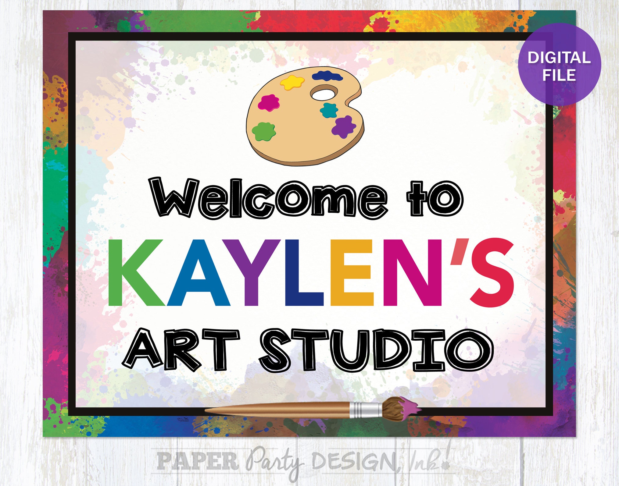 Printable Art Party Welcome Sign 8 X 10 Paint - Etsy