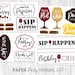 Wine Photo Prop Set, Wine Party Photo Props Digital File, Wine Photo ...