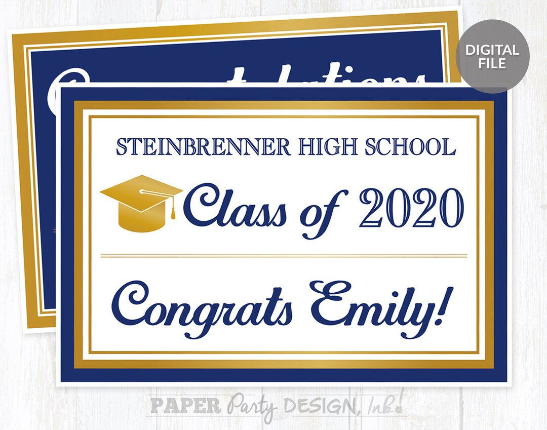 Printable Graduation Sign Set of 2, Senior Class of 2020 Signs, Grad ...