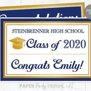 Printable Graduation Sign Set of 2, Senior Class of 2020 Signs, Grad ...