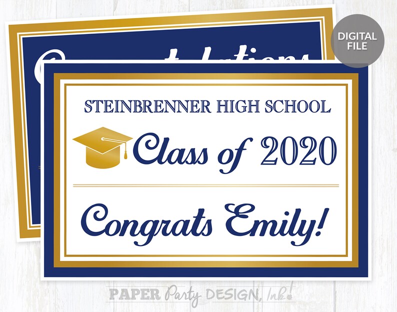 Printable Graduation Sign Set of 2, Senior Class of 2020 Signs, Grad ...