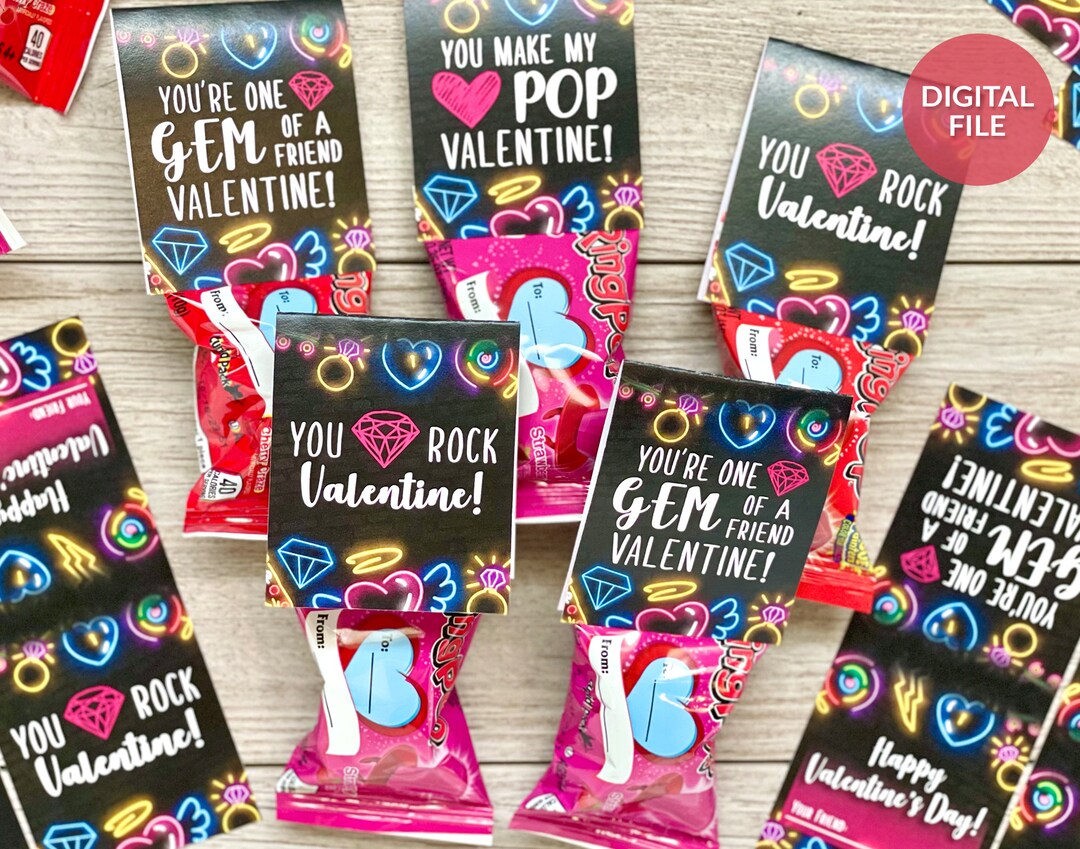 Printable Valentine's Day Ring Lollipop Cards, Valentine Ring Lollipop ...