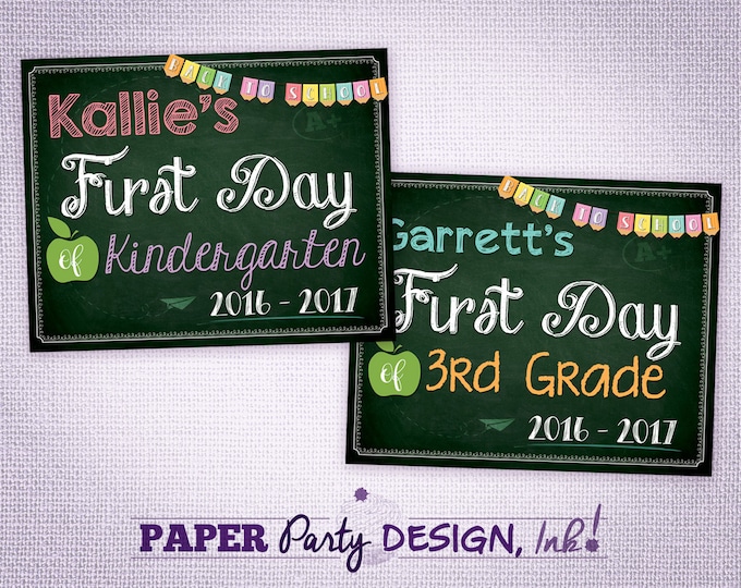 2-in-1 FRENCH First Day of School Sign, First Day of School Version ...