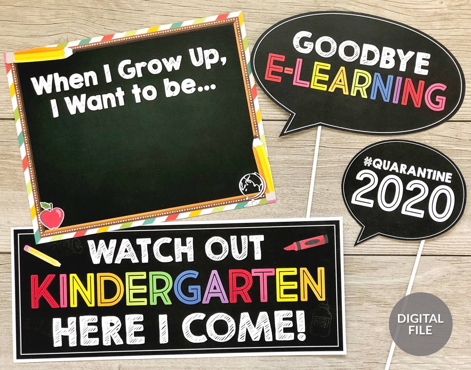 Preschool Graduation Printable Photo Prop Set, Pre-k Grad Photo Props ...