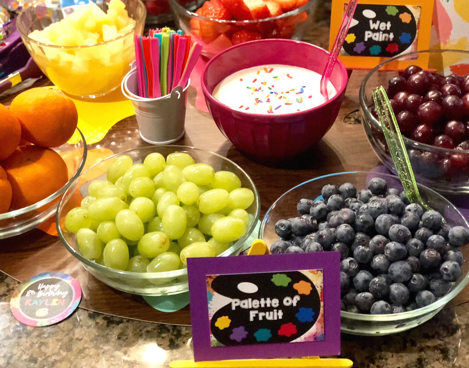 Printable Art Party Food Labels, Paint Party Decorative Food Cards Set ...