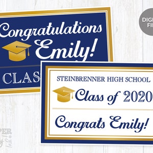 Printable Graduation Sign Set of 2, Senior Class of 2020 Signs, Grad ...