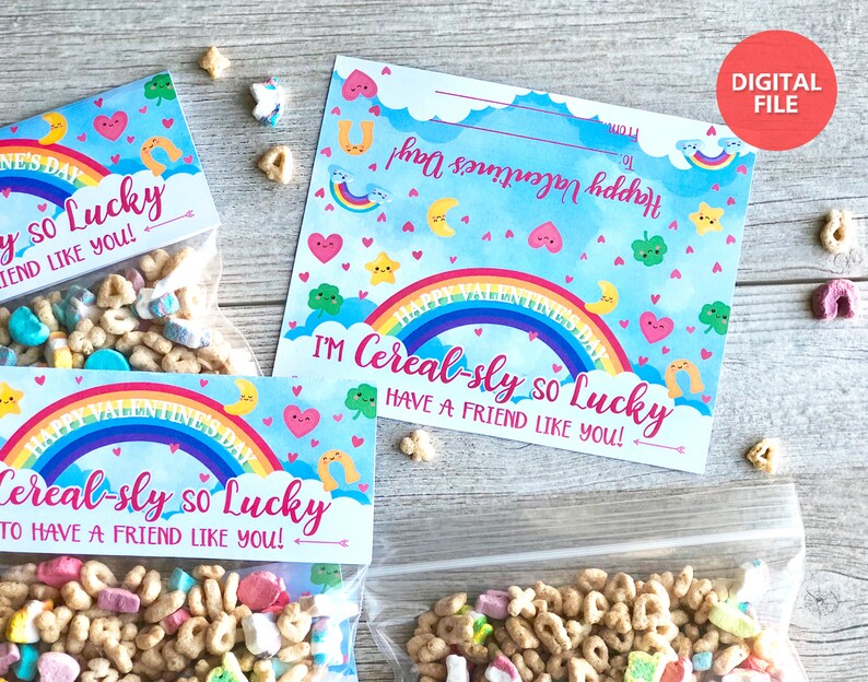 Printable Valentine's Day Cereal-sly so Lucky Bag Topper, Valentines ...