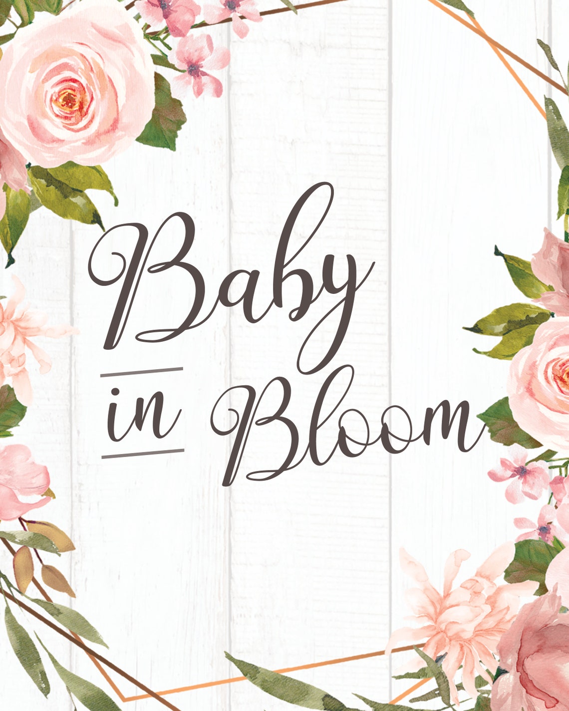 Baby in Bloom Shower Sign 8x10 Baby in Bloom Printable Sign | Etsy