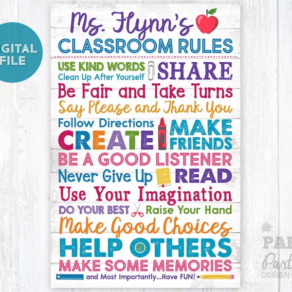 Classroom Rules Sign - Etsy