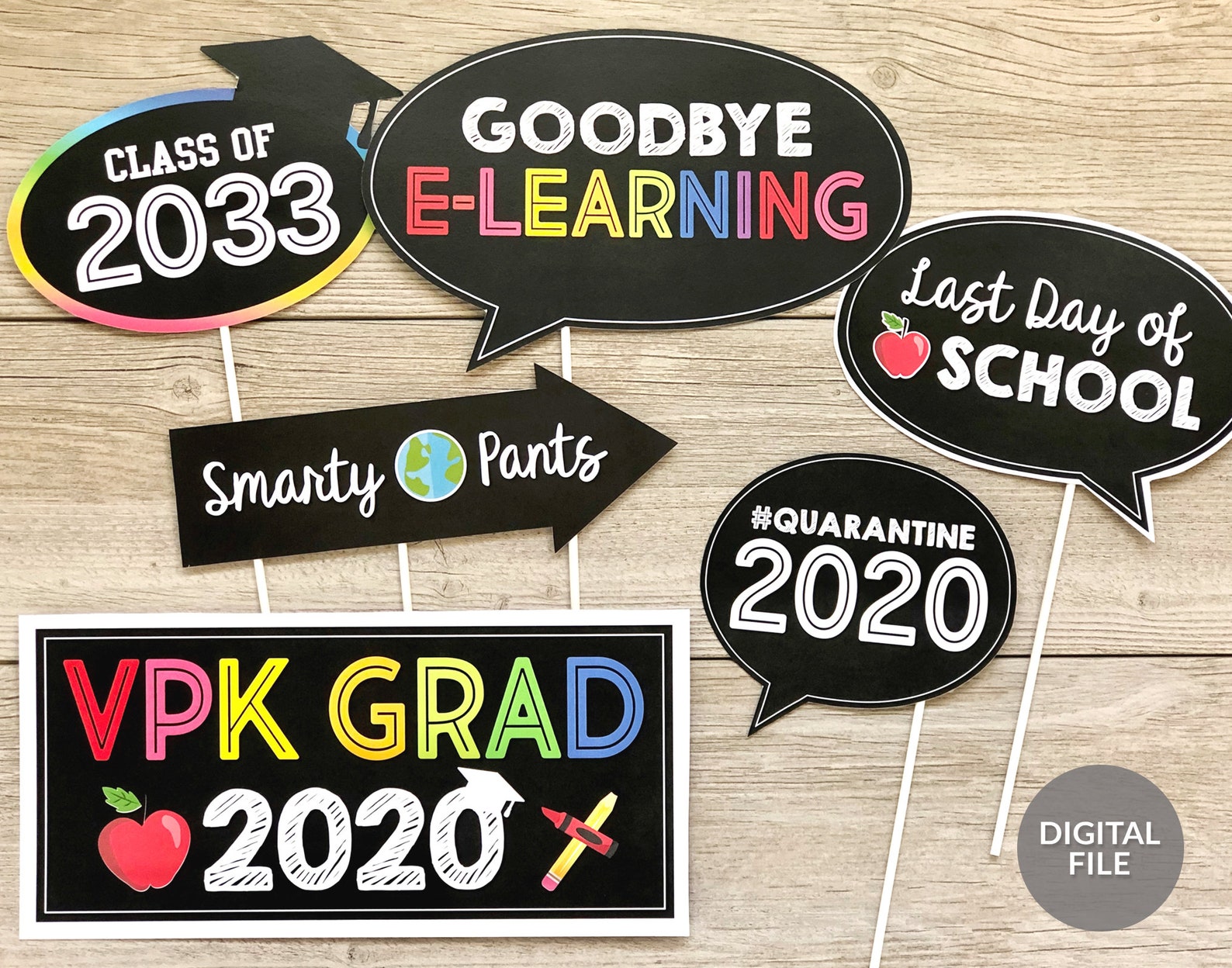 Preschool Graduation Printable Photo Prop Set, Pre-k Grad Photo Props ...