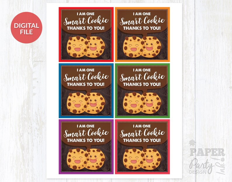 Printable Teacher Appreciation Smart Cookie Tags Teacher - Etsy