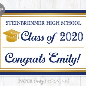 Printable Graduation Sign Set of 2, Senior Class of 2020 Signs, Grad ...