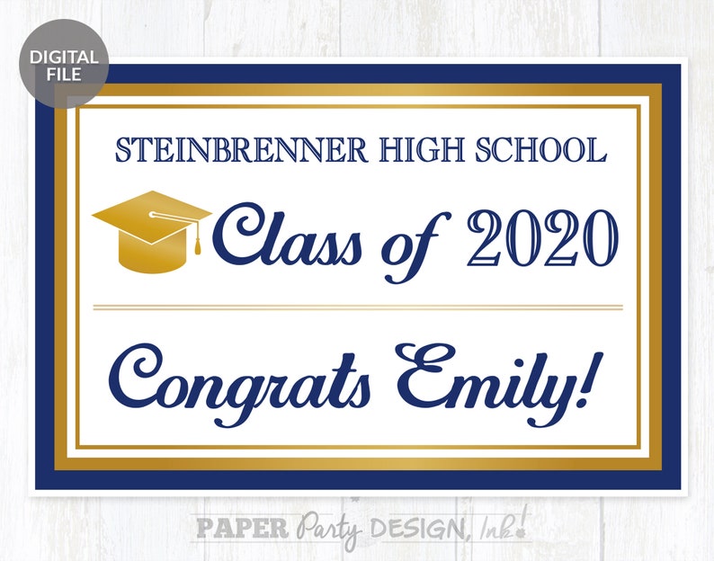 Printable Graduation Sign Set of 2 Senior Class of 2020 | Etsy