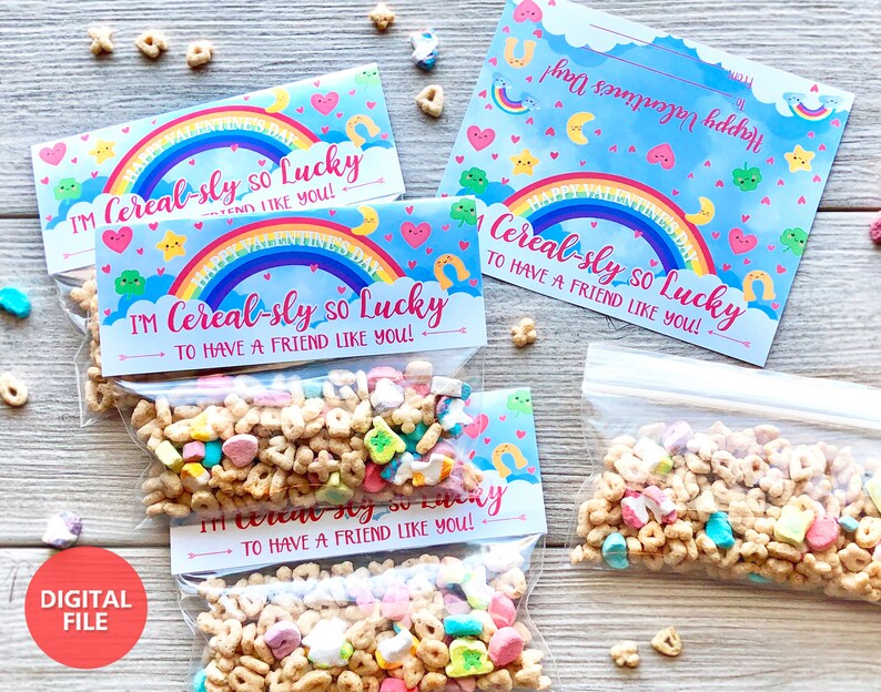 Printable Valentine's Day Cereal-sly so Lucky Bag Topper, Valentines ...