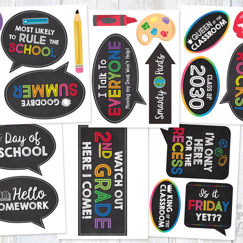 School Photo Props - Etsy
