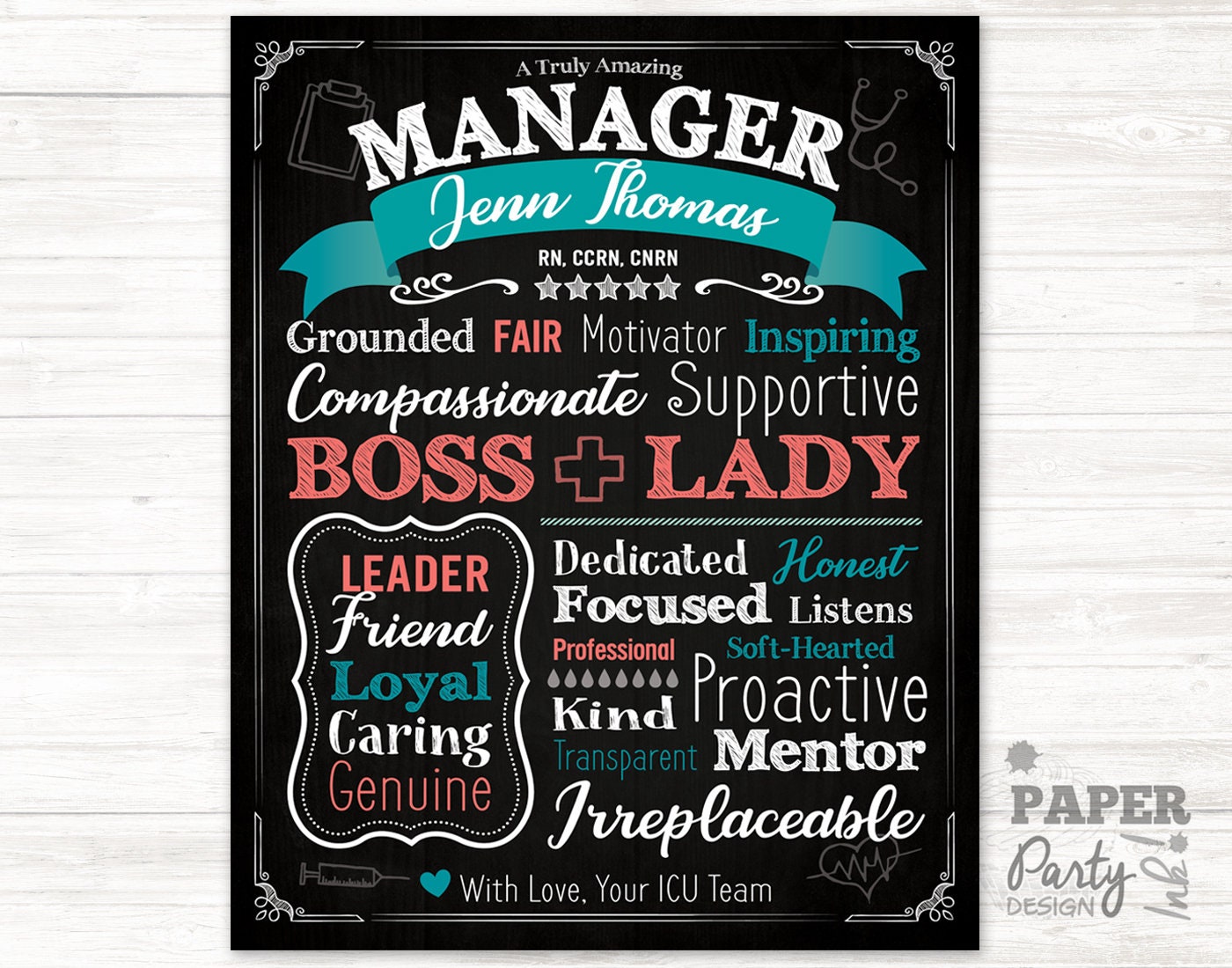 Boss Appreciation Wall Art Manager Appreciation Printable | Etsy