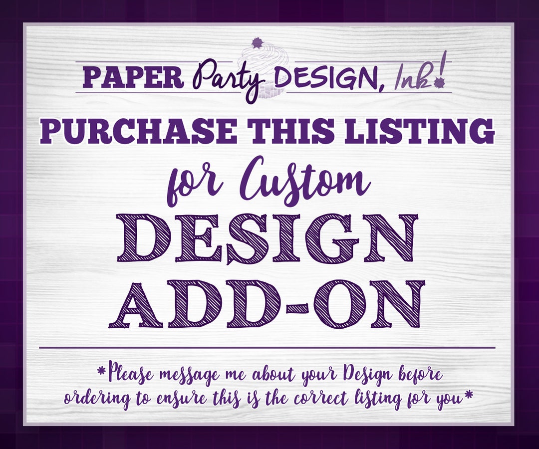 Design Add-on Listing- Add This Listing for Custom Add-ons to Your ...