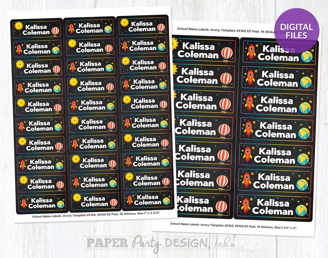 Printable Name Labels for School Personalized Name Stickers - Etsy