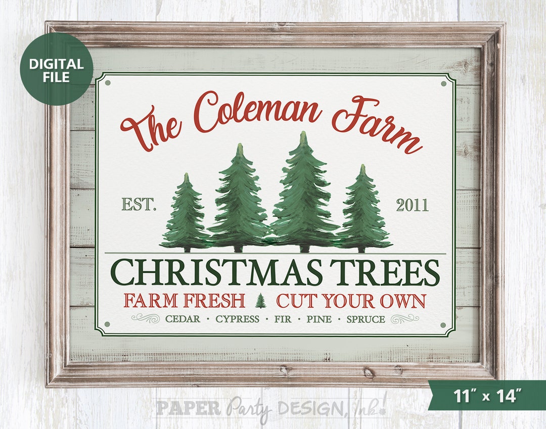 Christmas Tree Farm Printable 11" X 14", Christmas Wall Decor ...