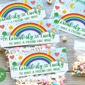 Printable St. Patrick's Day Cereal-sly so Lucky Bag Topper, St. Patrick ...