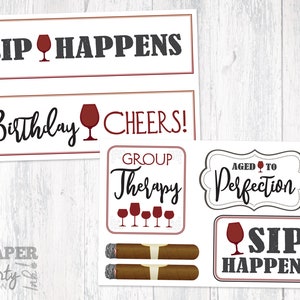 Wine Photo Prop Set, Wine Party Photo Props Digital File, Wine Photo ...