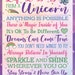 Life Lessons From a Unicorn 18" X 24" Printable Poster, Unicorn Poster ...