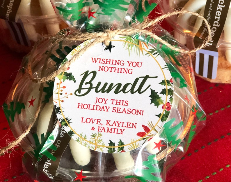 Printable Holiday Bundt Cake Tags Christmas Bundt Cake Gift | Etsy