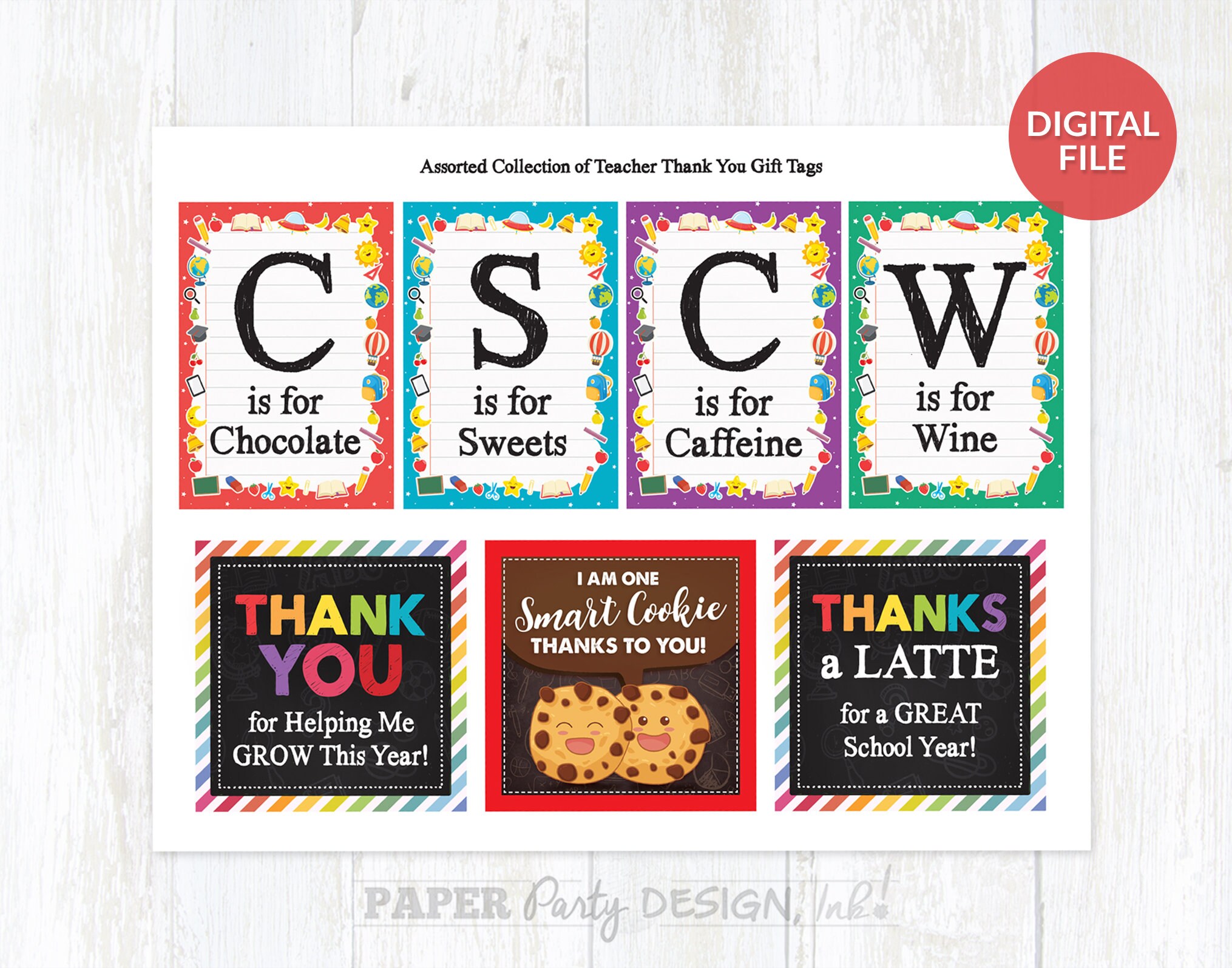 Teacher Appreciation E-learning Note and Tag Set Printables | Etsy