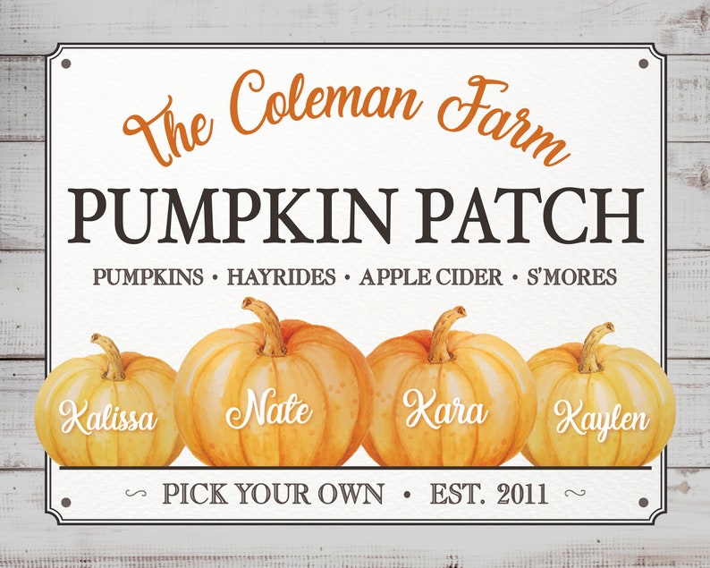 Fall Wall Art Pumpkin Patch Printable Fall Family Sign - Etsy