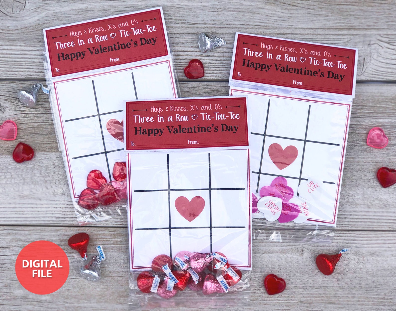 Printable Valentine's Day Tic Tac Toe Cards, Valentine Tic Tac Toe Card ...