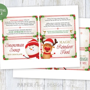Printable Snowman Soup, Reindeer Food and Christmas Play Dough Bag ...