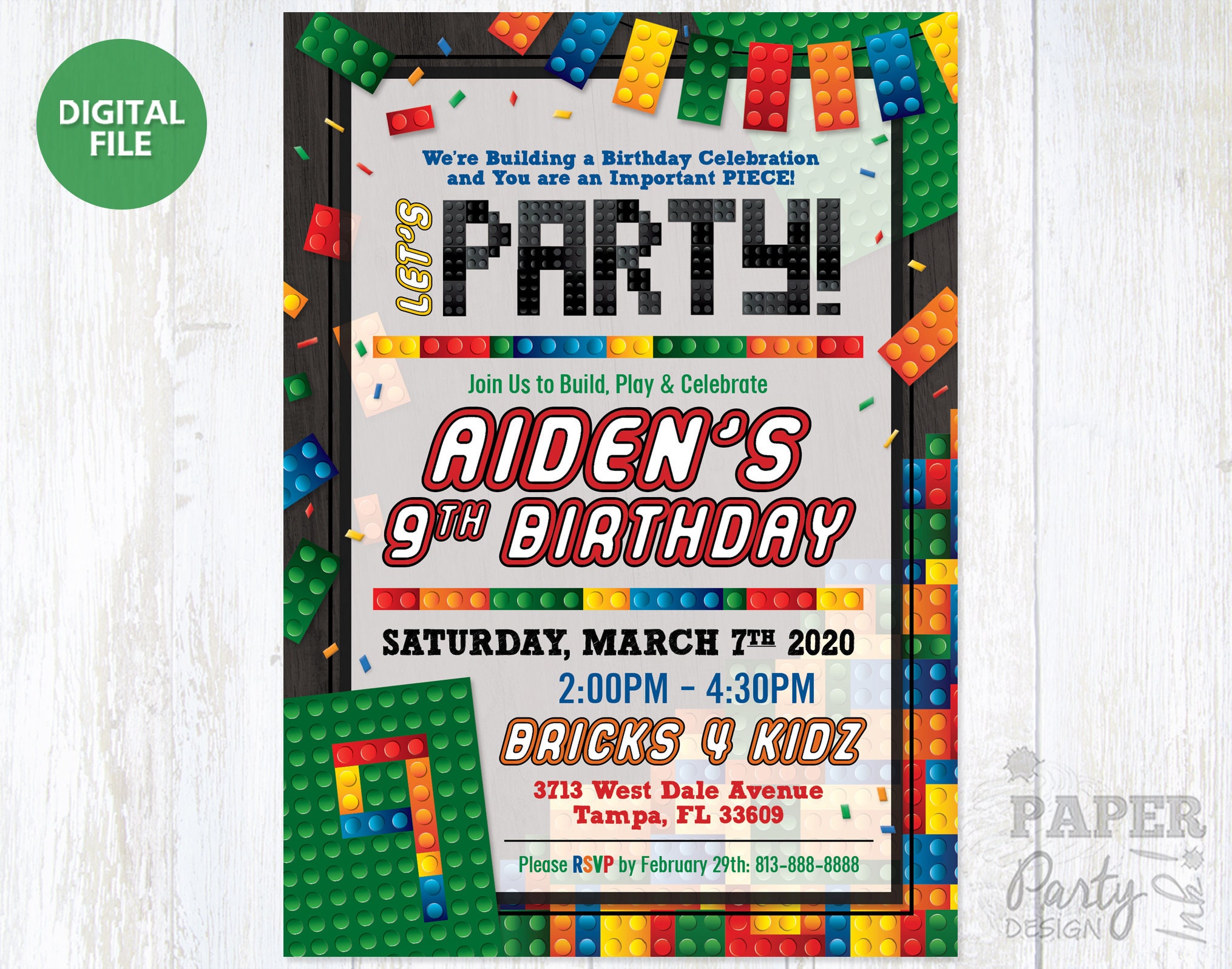 Invitations & Announcements Invitations Paper & Party Supplies Bricks ...