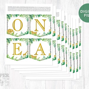 Wild ONE Birthday Banner Printable, Golden Safari Banner Letters ...