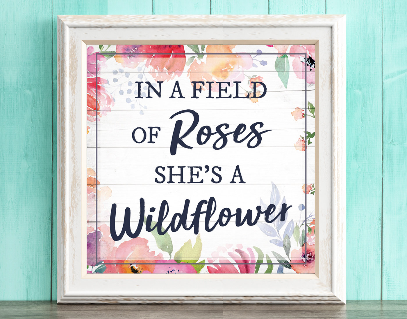 Wildflower Wall Art Printable Sign 12 X 12 in a - Etsy