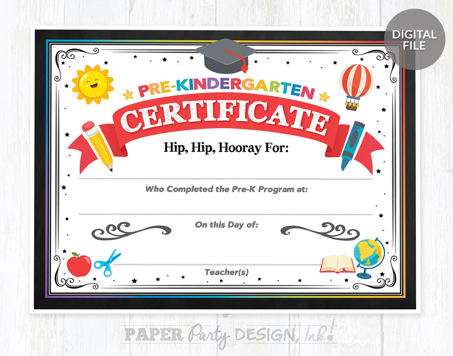 Prek Graduation Certificate Printable, Pre-k Graduate Certificate ...