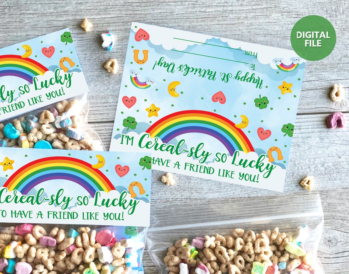 Printable St. Patrick's Day Cereal-sly so Lucky Bag - Etsy