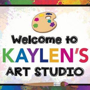 Printable Art Party Welcome Sign, 8" X 10" Paint Party Art Studio Sign ...
