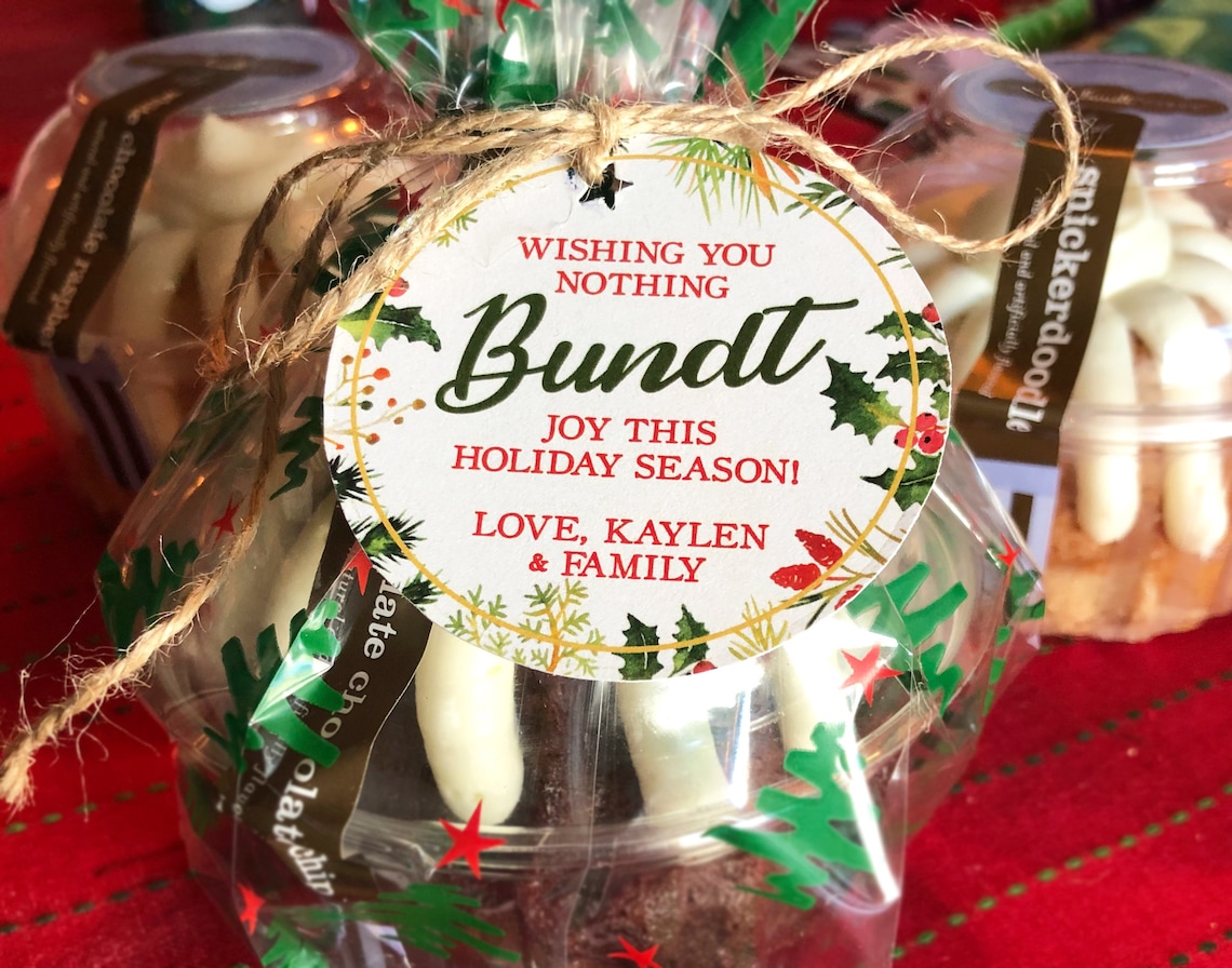 Printable Holiday Bundt Cake Tags Christmas Bundt Cake Gift | Etsy