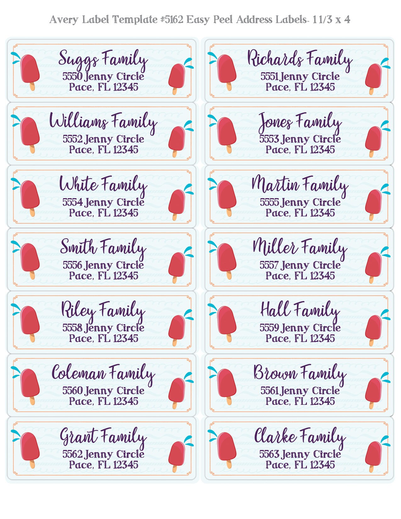 Popsicle Party Address Label Set, Personalized Return and Recipient ...