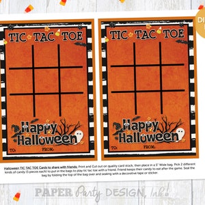Halloween Printable Tic Tac Toe Card, Halloween Favor Game Card ...