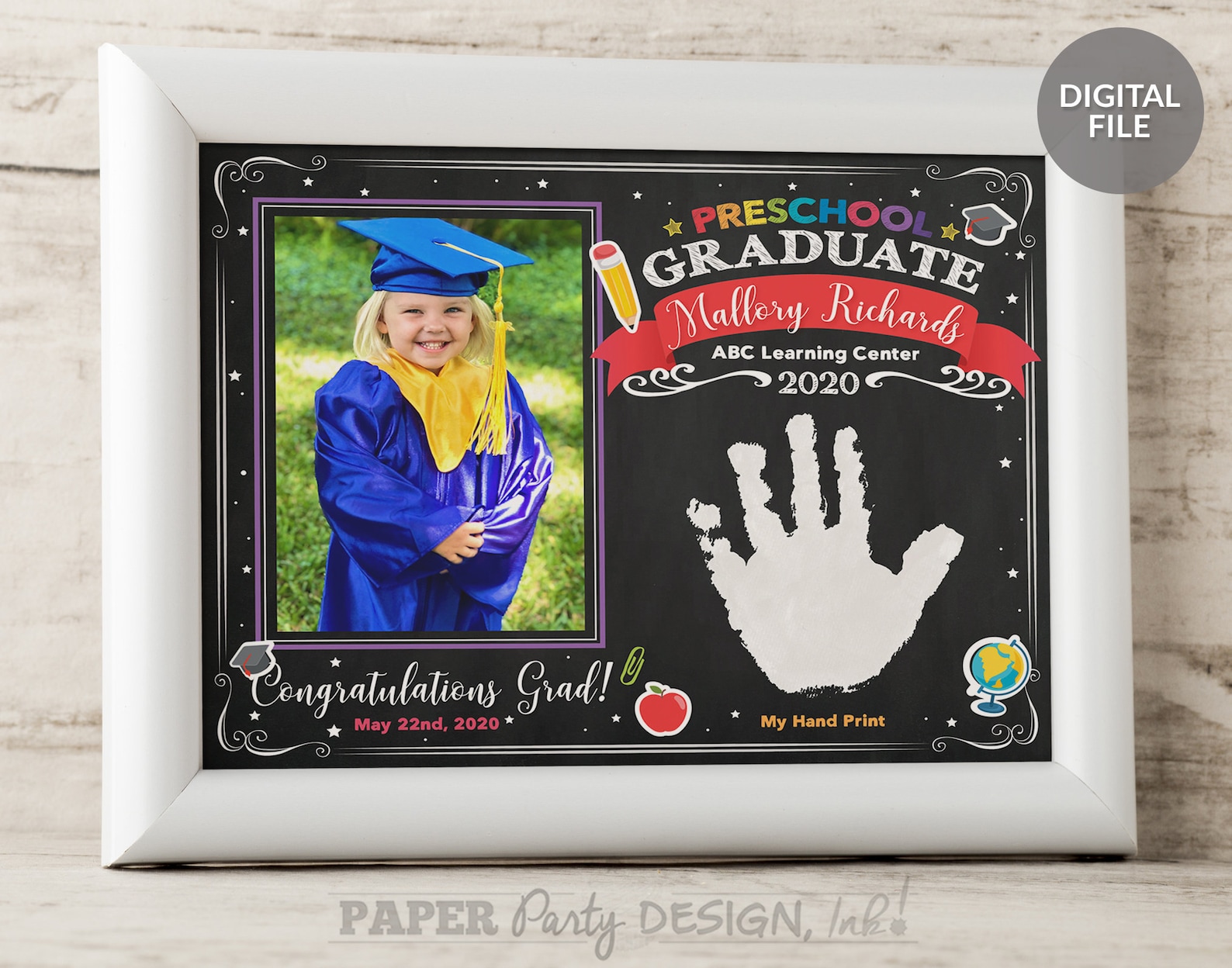 Preschool Graduation Printable Photo Certificate, Pre-k Graduate Photo ...