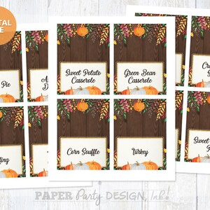 Thanksgiving Printable Food Labels, Fall Printable Food Labels ...