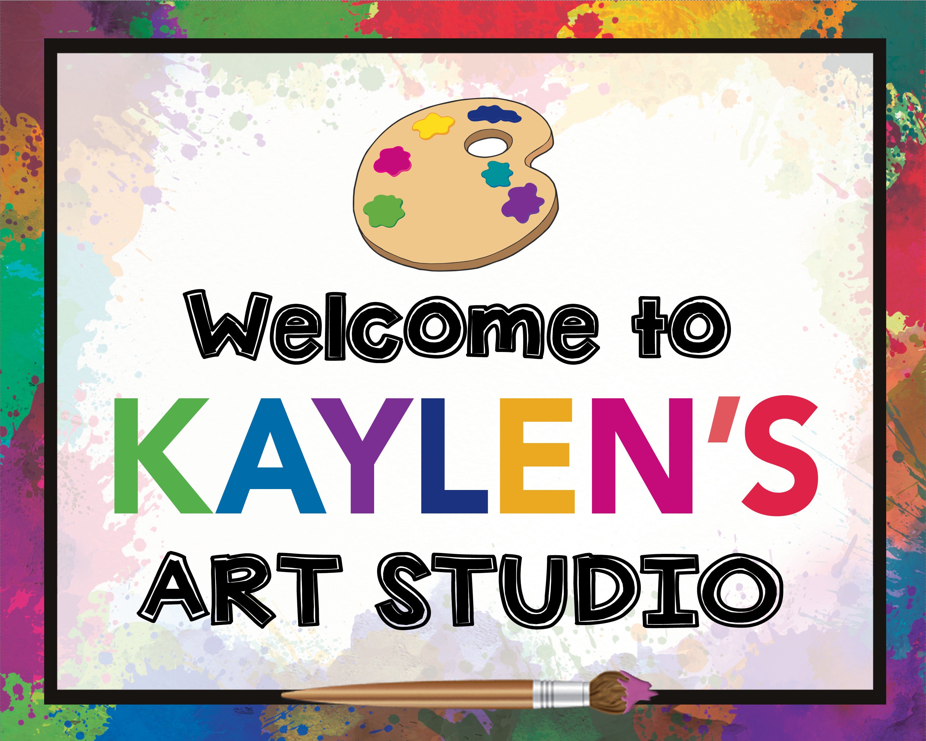 Printable Art Party Welcome Sign, 8" X 10" Paint Party Art Studio Sign ...