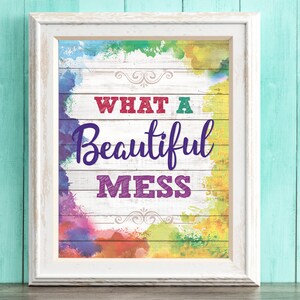 Play Room Printable Sign 11" X 14", What a Beautiful Mess Digital Wall ...